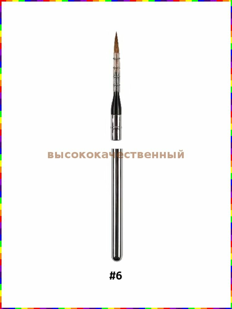 Круглые кисти для акварели, акрила, гуаши и туши синтетика с добавлением соболя, разборная конструкция