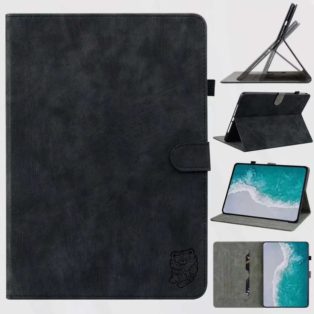 Краткий Защитный Чехол для планшета Tecno Megapad 11 LTE тисненная Тигр Чёрный