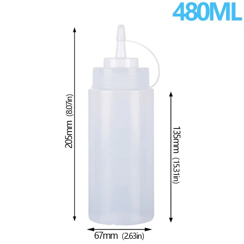 Пластиковые бутылки для соусов Белый, white 480ml