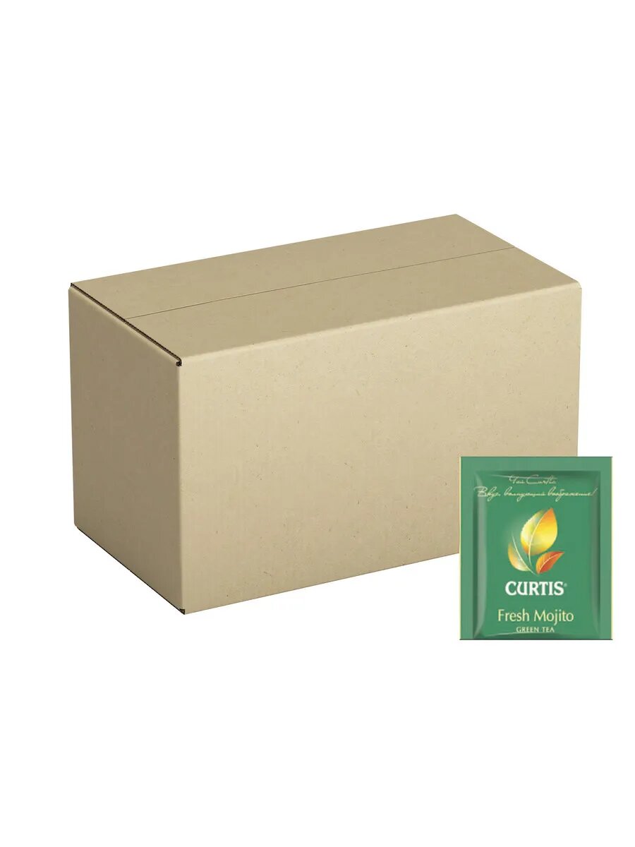 Чай зеленый в пакетиках CURTIS "Fresh Mojito" 200 шт, c черникой, ежевикой и мятой, мелколистовой, большая упаковка