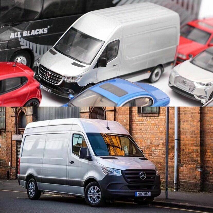 Norev Mercedes-Benz Sprinter Silver 1:43 Масштабный фургон 2018 Модель автомобиля