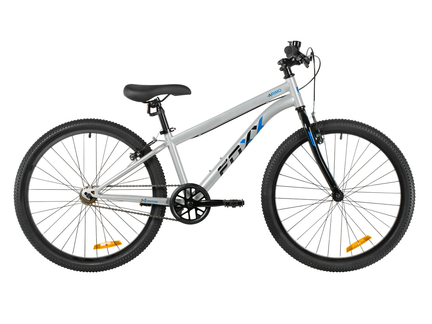 Велосипед Foxx Arimo V-Brake 24 (2026), стальная рама, размер 12", цвет Серебристый