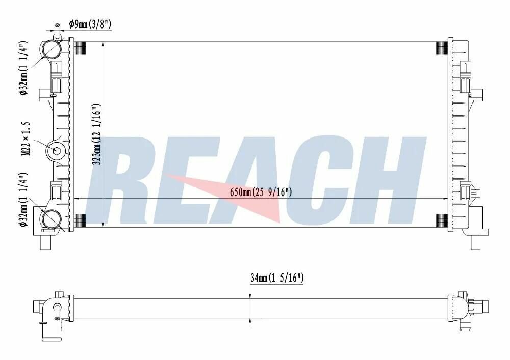 Радиатор REACH 1.40.20895.534 AUDI, SKODA, VW