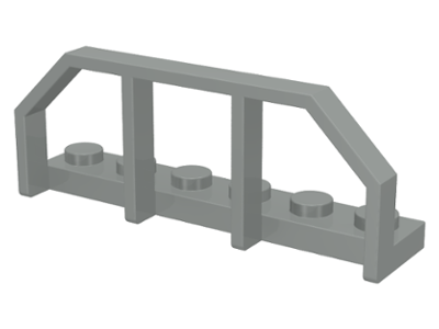 Plate, Modified 1 x 6 with Train Wagon End / Fence, 6583 Light Gray U