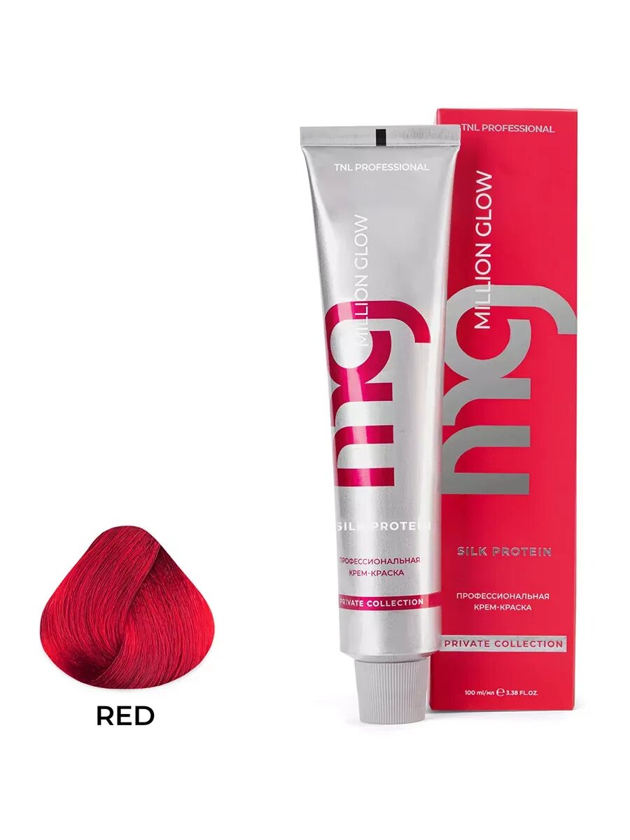 Крем-краска для волос TNL Million glow Private collection Silk protein корректор Красный, 60 мл