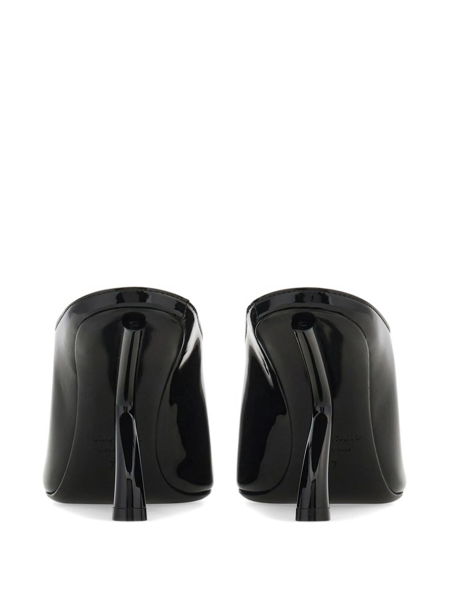 Мюли Salvatore Ferragamo S-shaped heel mule, размер 9, черный — фото 1