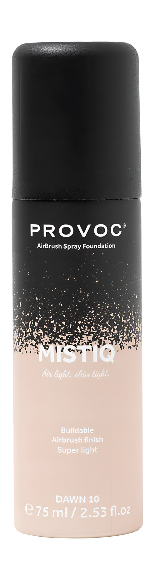 PROVOC Тональная основа-спрей Mistiq Spray Foundation, 75 мл, 10 Dawn Песочно-бежевый
