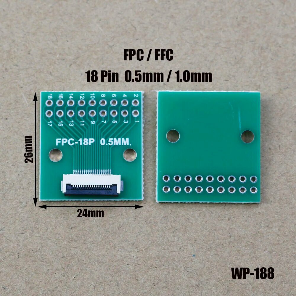 FPC/FFC 18P 0.5mm/1.0mm адаптер WP-188