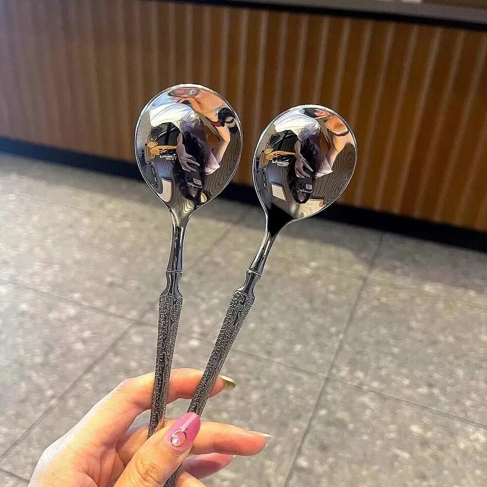 Ложка для салата 2 предм. серебристый, хром