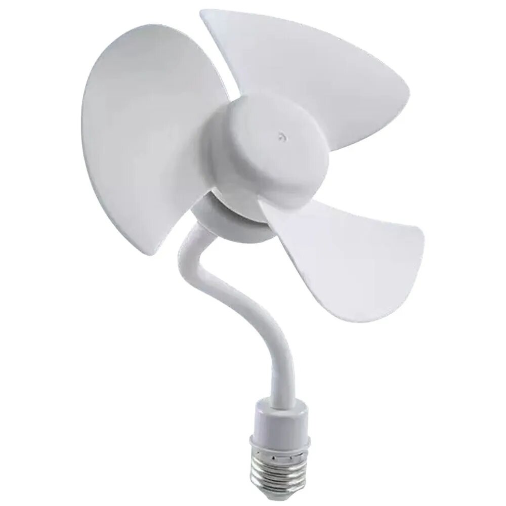 Потолочный вентилятор Мини-бесшумный потолочный вентилятор с бесщеточным двигателем для спален, общежитий и офисов (тип разъема E27), белый, слоновая кость