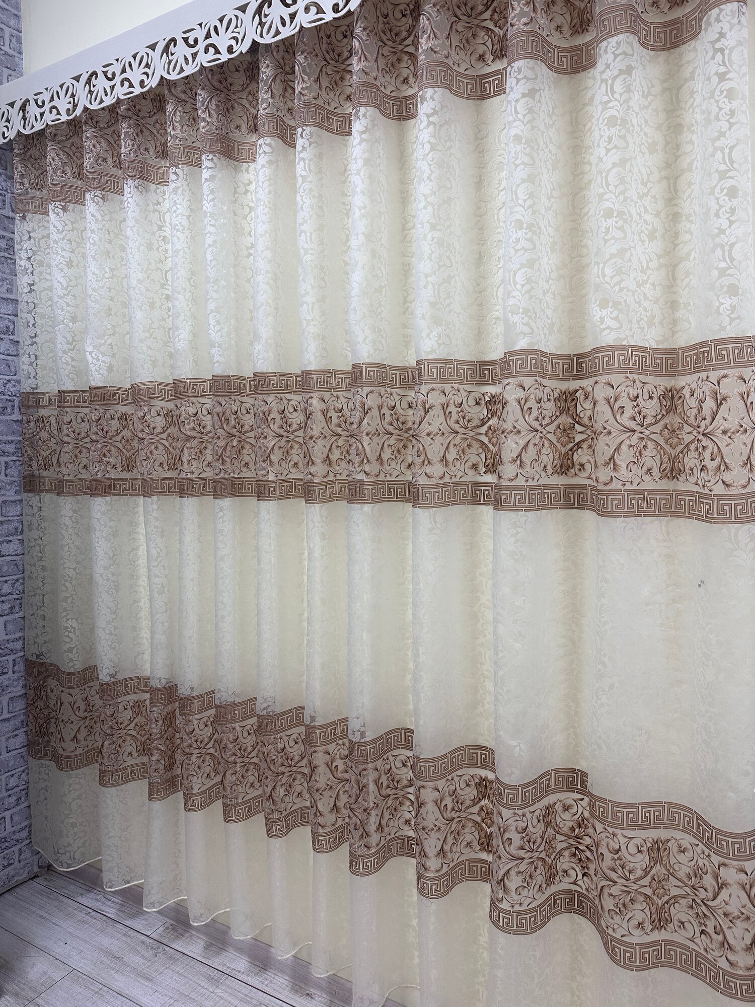 Тюль органза медно-коричневая, ширина 3м, высота 2,7м