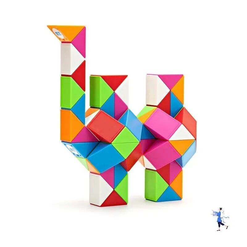 Головоломка змейка QiYi (MoFangGe) 72 звена, разноцветная светлая