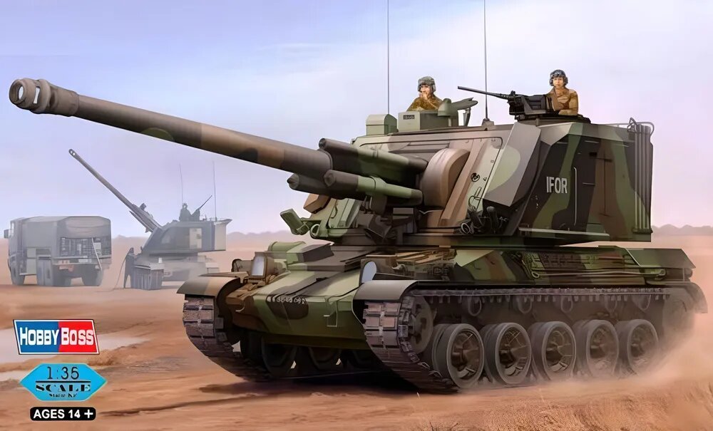 HOBBYBOSS 1/35 83834 Французская 155-мм самоходная гаубица GCT AU-F1 сборная модель танка