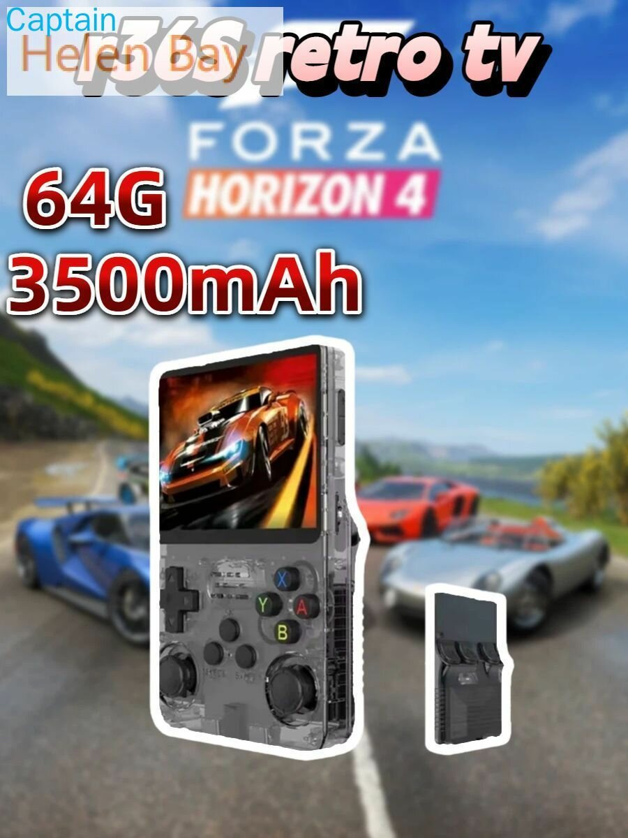 Игровая портативная приставка ретро-консоль R36S, 64 ГБ