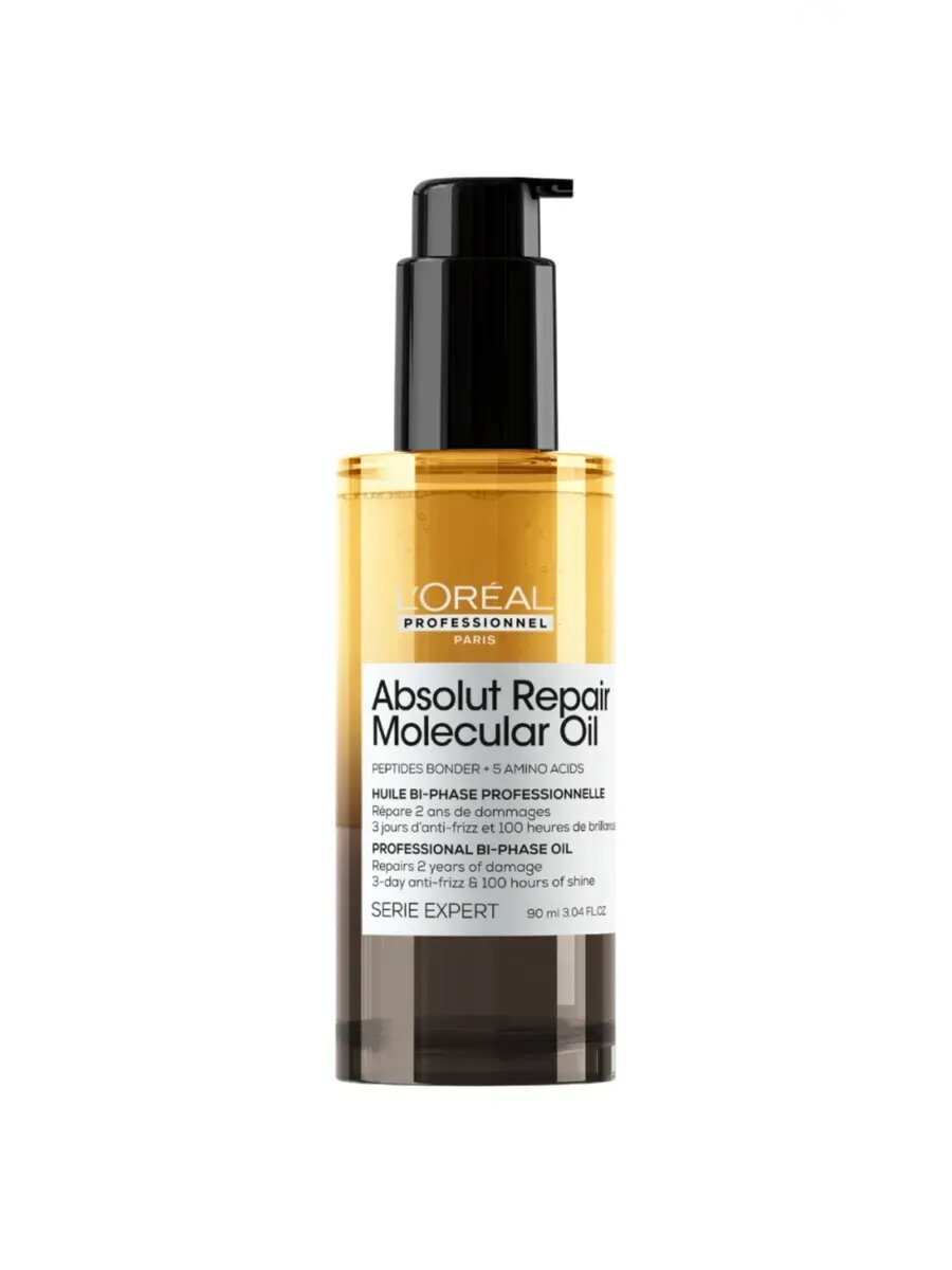 L'Oreal Professionnel Профессиональное двухфазное масло для восстановления волос Absolut Repair Molecular, 90 мл
