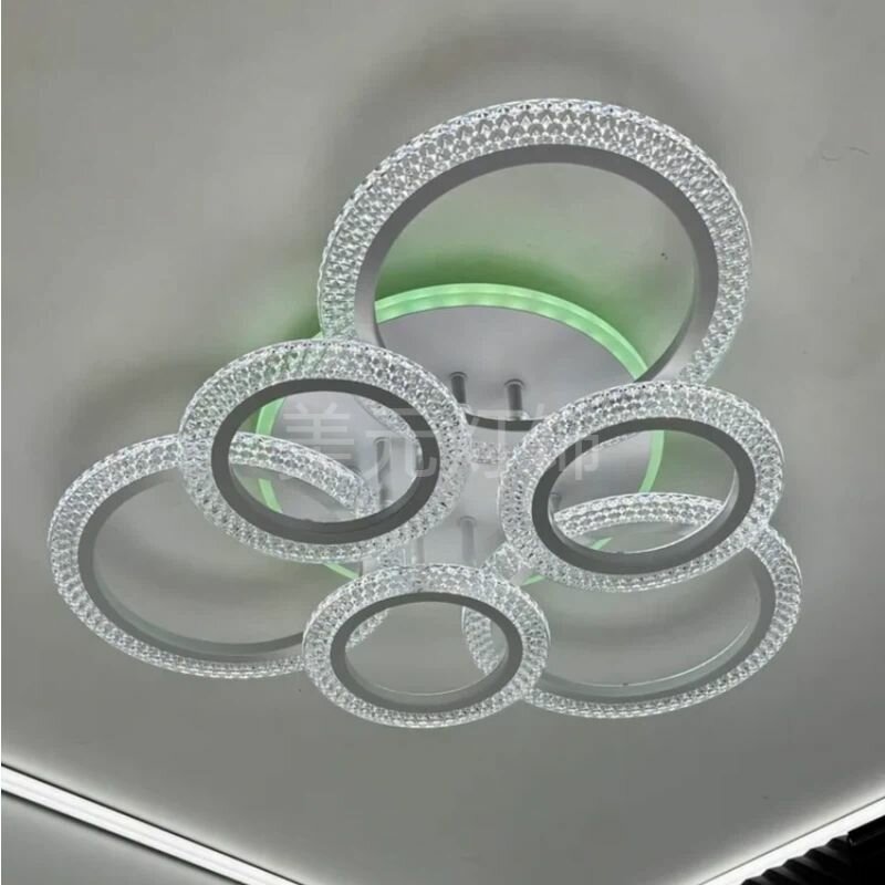 LED потолочный светильник 300 Вт+, 8 ламп, квадратный, акрил/металл, для спальни/столовой/детской, 10–15 м², голос/пульт/кнопка, энергосберегающий, защита глаз