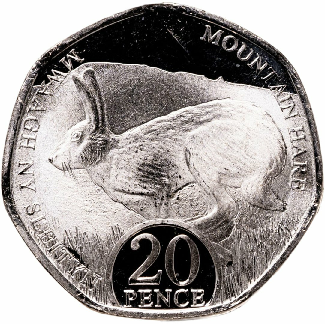 Остров Мэн 20 пенсов 2023, Мельхиор медь-никель, в сохранности Proof