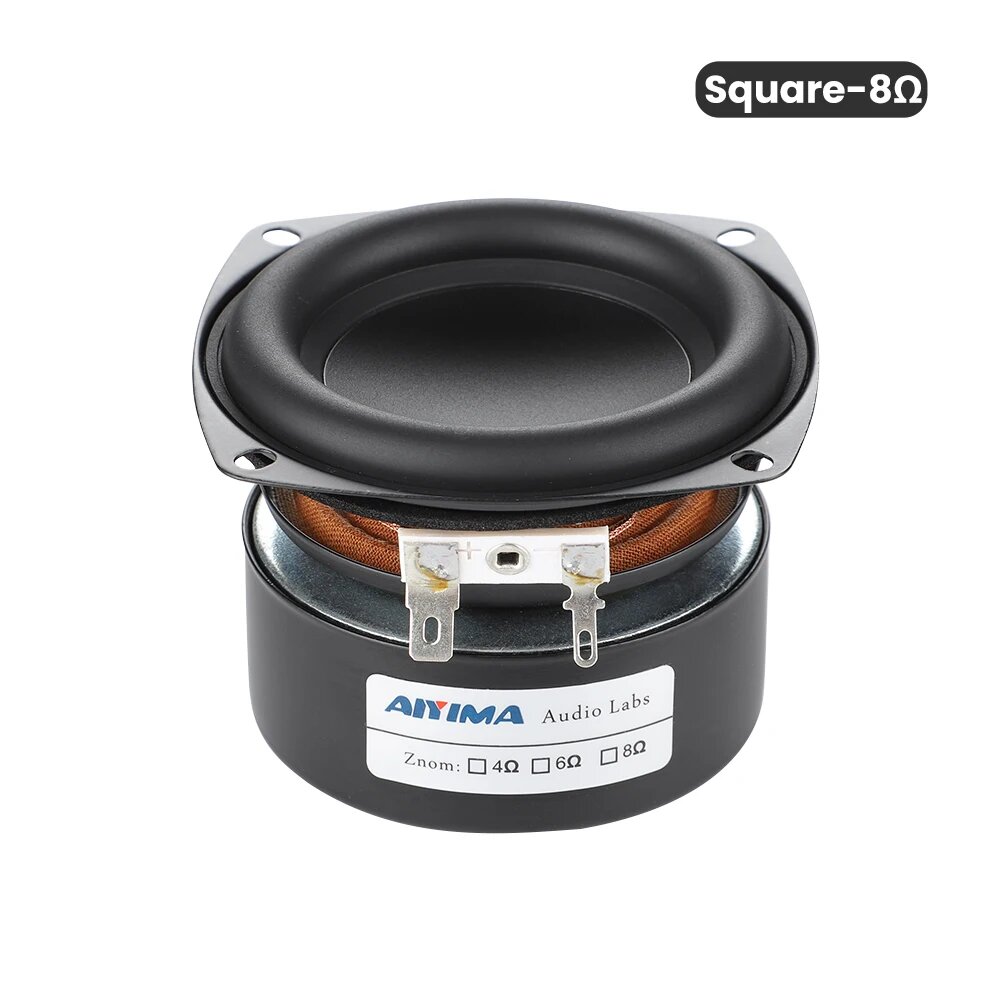Aiyima 3-дюймовый портативный динамик Square 8 Ohm Speaker