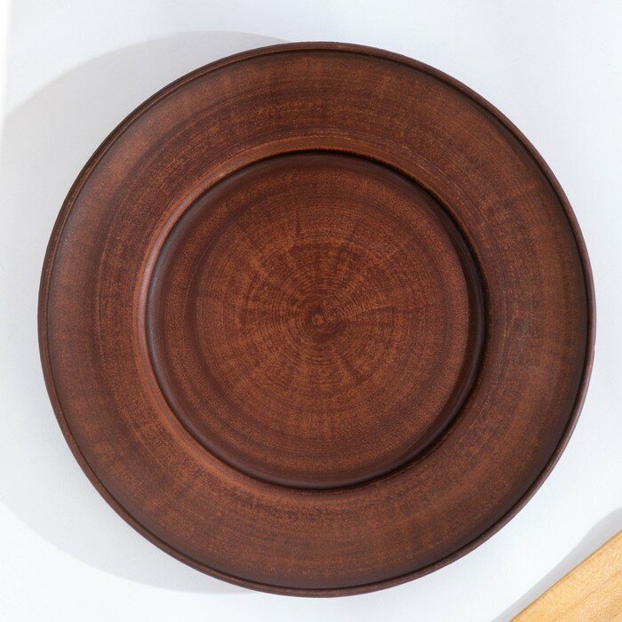 Тарелка «Гладкий», d=19 см, красная глина