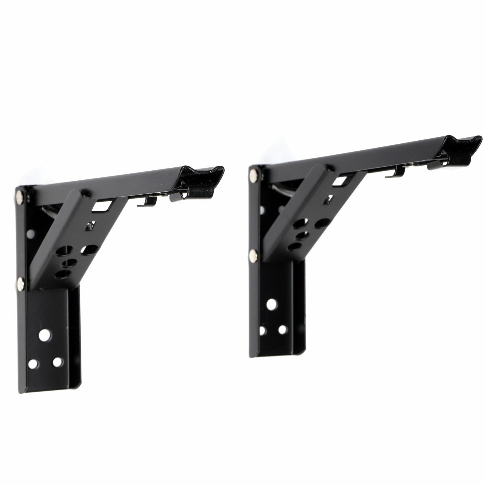 Кронштейн складной для столов и полок F001, 2 шт, длина 200 мм, сталь, черный 9703