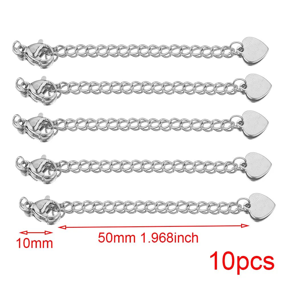 Цепочки из нержавеющей стали, 10 шт, Цвет: E Steel