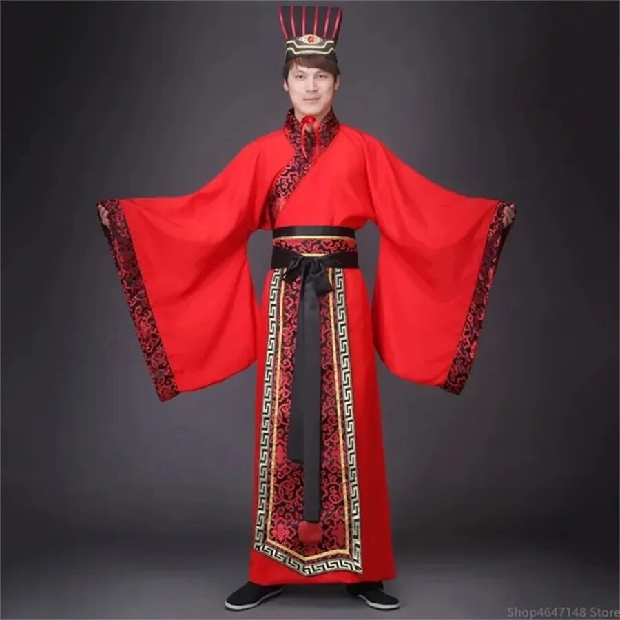 Китайский танцевальный костюм Yangko для пары Красный, XXXL, men without hat