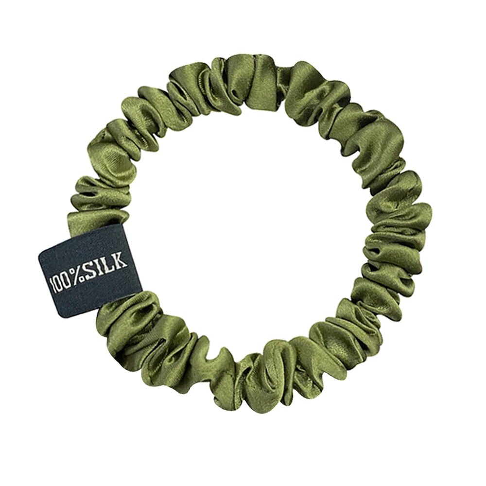 CANCI Шелковая резинка для волос 1.5CM Зеленый, Army green