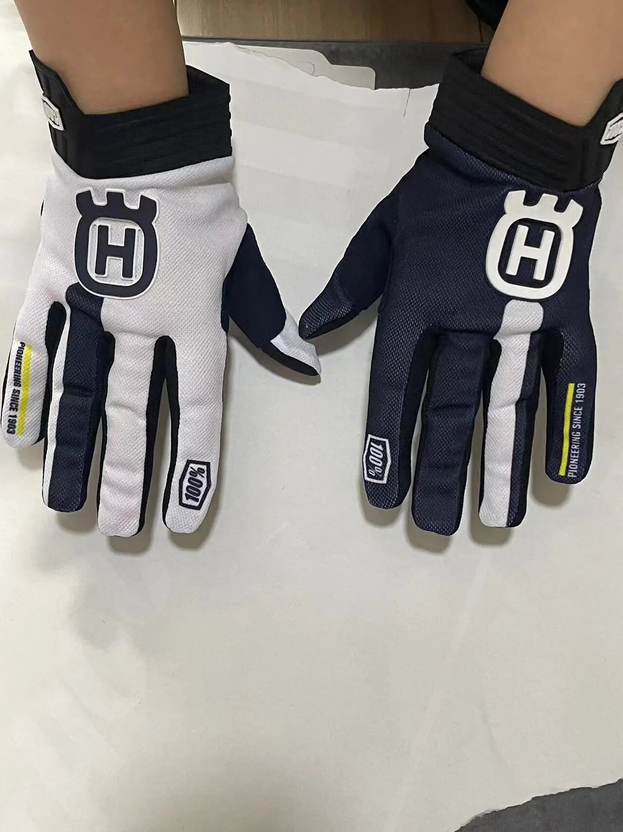 Husqvarna полиэстеровые велосипедные перчатки Темно-синий, М, Синий