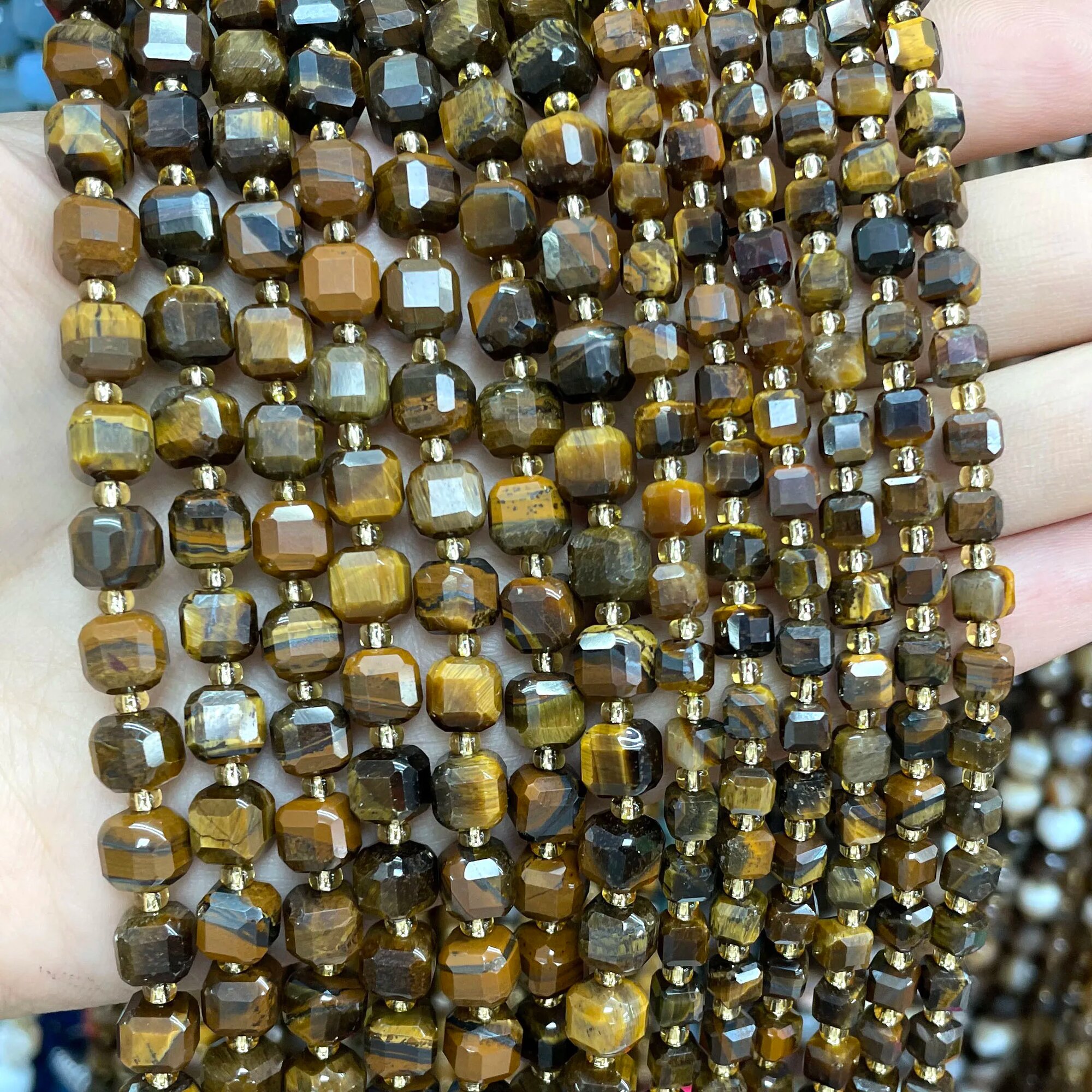 5 6 8 мм натуральный камень квадратные граненые агаты аквамарин турмалин халцедон куб разделительные бусины для изготовления ювелирных изделий аксессуары «сделай сам»