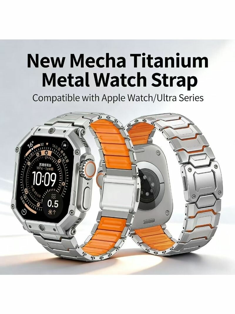 Флуороэластомерный резиновый ремень из сплава цинка для Apple Watch Ultra 3 2 49 мм 10 11 46 мм Магнитная лента
