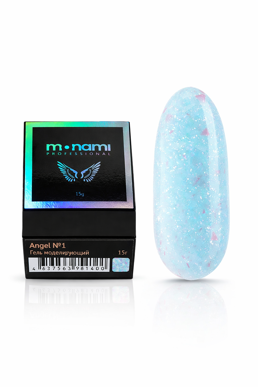 Моделирующий гель Monami "Professional Angel №1", с шиммером, голубой, 15г