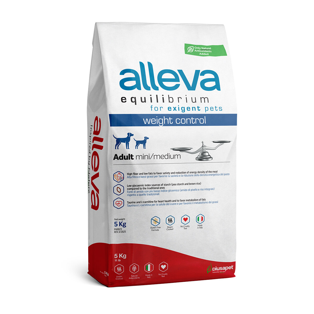 ALLEVA EQUILIBRIUM ADULT DOG MINI/MEDIUM WEIGHT CONTROL диетический д взр соб малень и средних пород 5 кг
