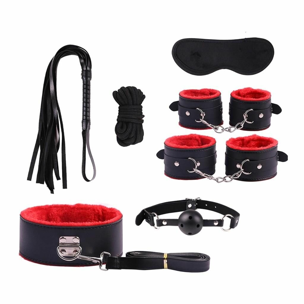 Эротический комплект для удержания в кровати BDSM, красный