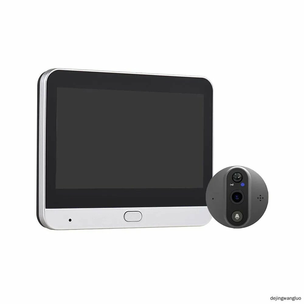 3MP WiFi видеодомофон с глазком-камерой, 4,3" дисплей, Smart Life/Tuya, 1080P, PIR-датчик, сигнализация, двусторонняя связь