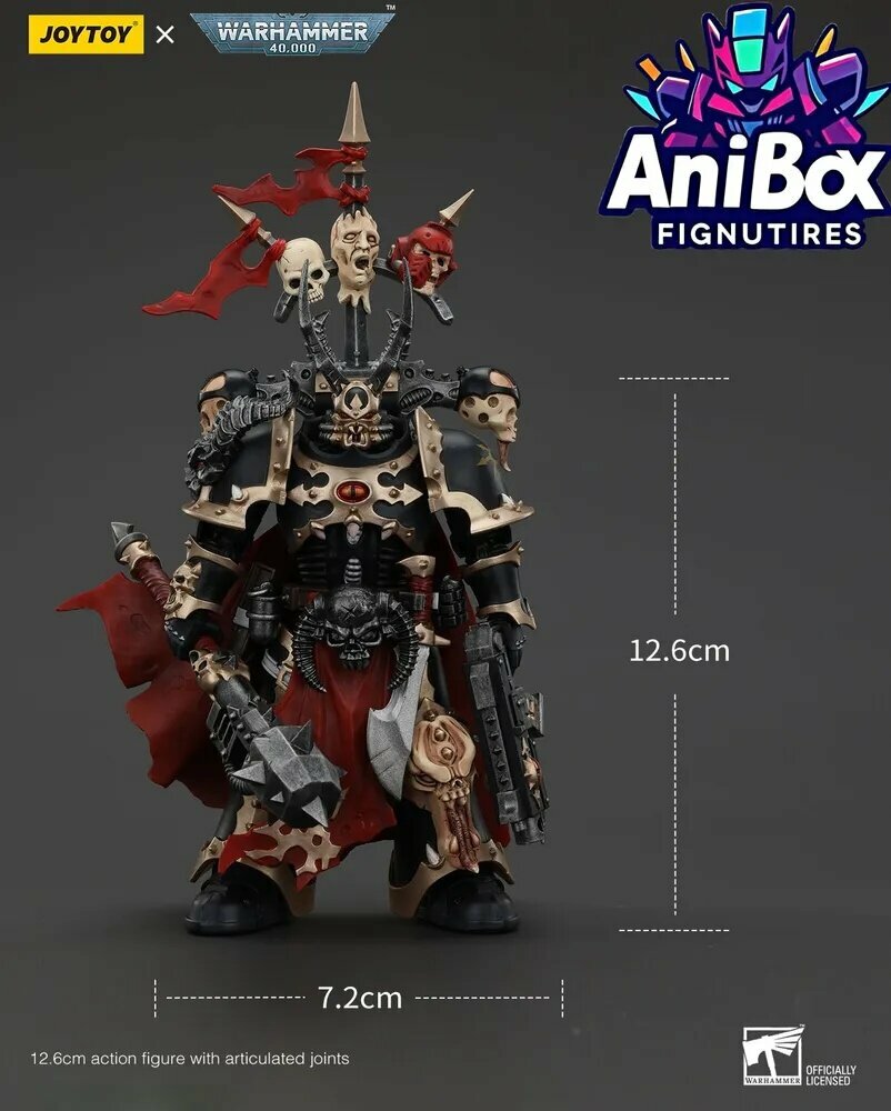 AniBox warhammer 40000 Chaos Space Marines Black Legion Chosen Champion with bolter and power maul Charger And Power Fist JOYTOY 1/18 подвижная фигурка сменные аксессуары высокая детализация