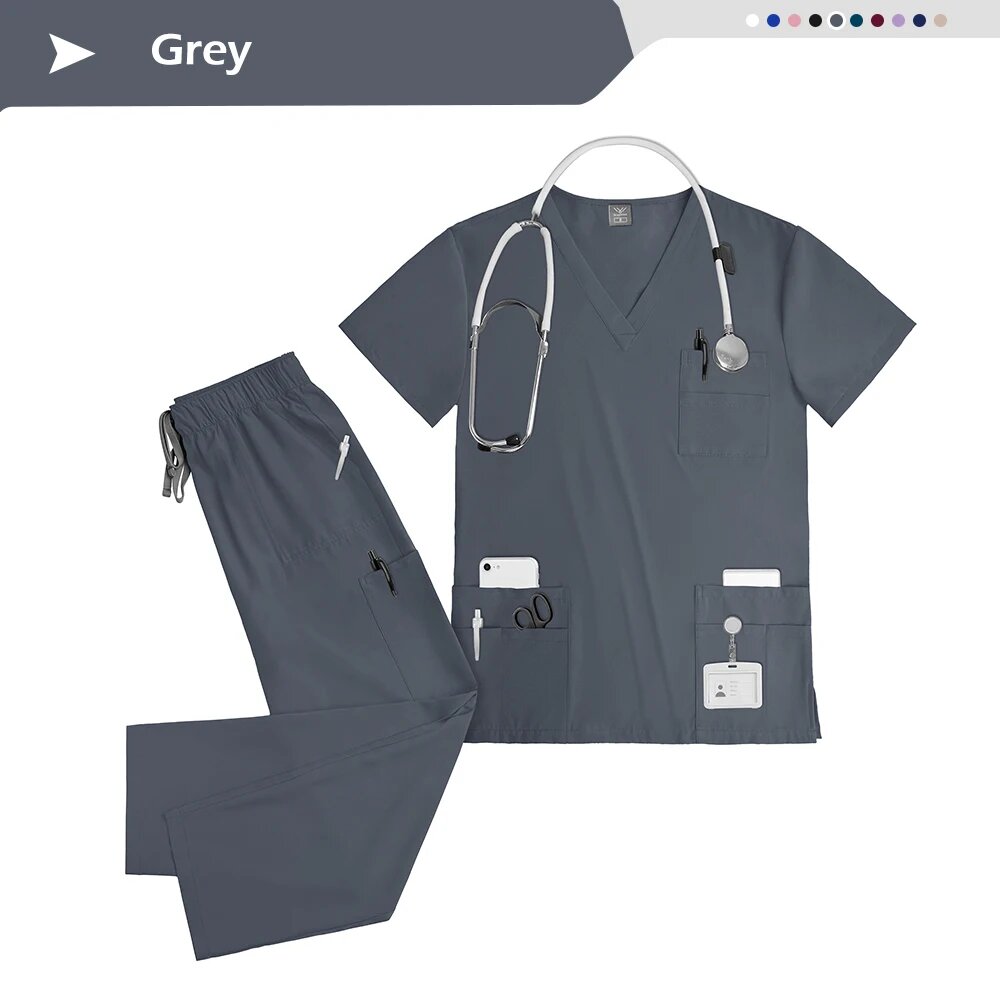 Женские медицинские халаты HTTHDD Серый, S, 42168-Grey
