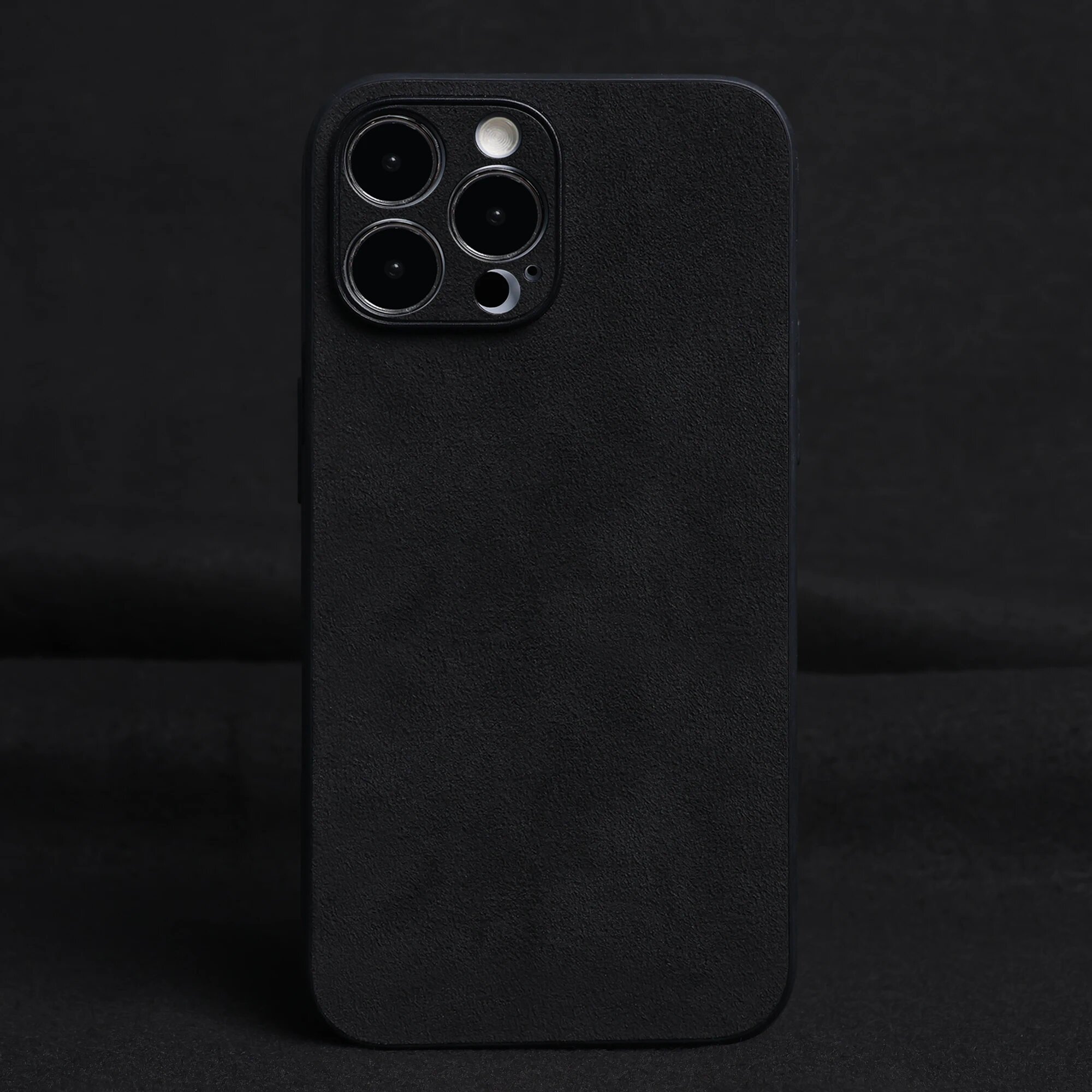 Чехол ALCANTARA для iPhone 17 Pro Max 16 15 14 13: Роскошный Черный, для iPhone 13 pro max, черный