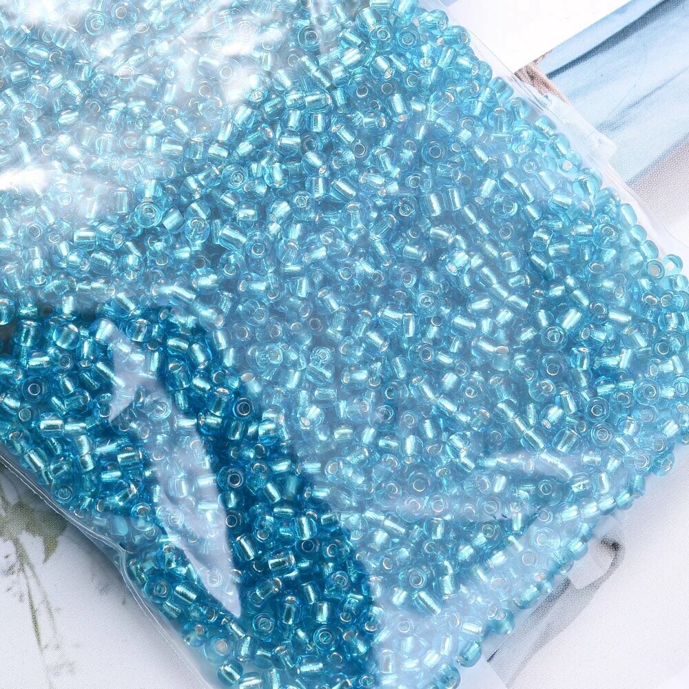 Прозрачные стеклянные бусины Missopick 4/3/2 мм Синий, 2mm 1000pcs, 4