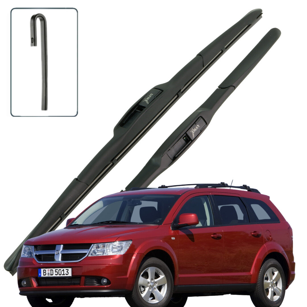Дворники Dodge Journey (1) JC / Додж Джорни 2007 / 2008 / 2009 / 2010 Щетки стеклоочистителя гибридные ОЕМ для автомобиля LYNXauto к-т 2шт, 600мм-450мм