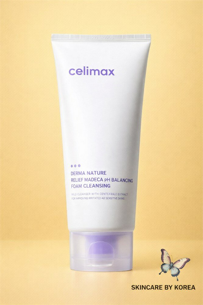 Celimax Слабокислотная пенка для умывания Derma Nature Relief Madecica pH Balancing Foam Cleansing 150 мл