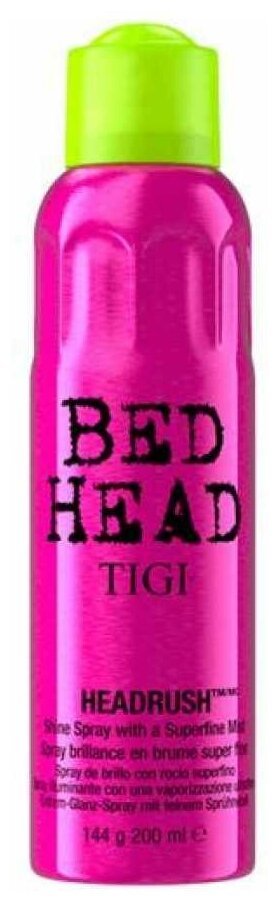 Спрей-блеск TIGI "Bed Head Headrush", для всех типов волос, без сульфатов, 200мл