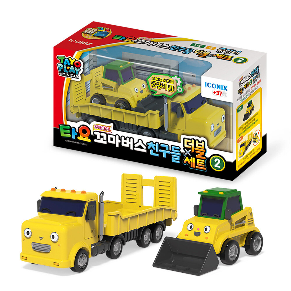 Набор детских игрушечных машинок "Корейский Тайо" включает в себя маленький автобус, городской автобус, машинку скорой помощи с механизмом обратного хода и другие игрушечные транспортные средства.