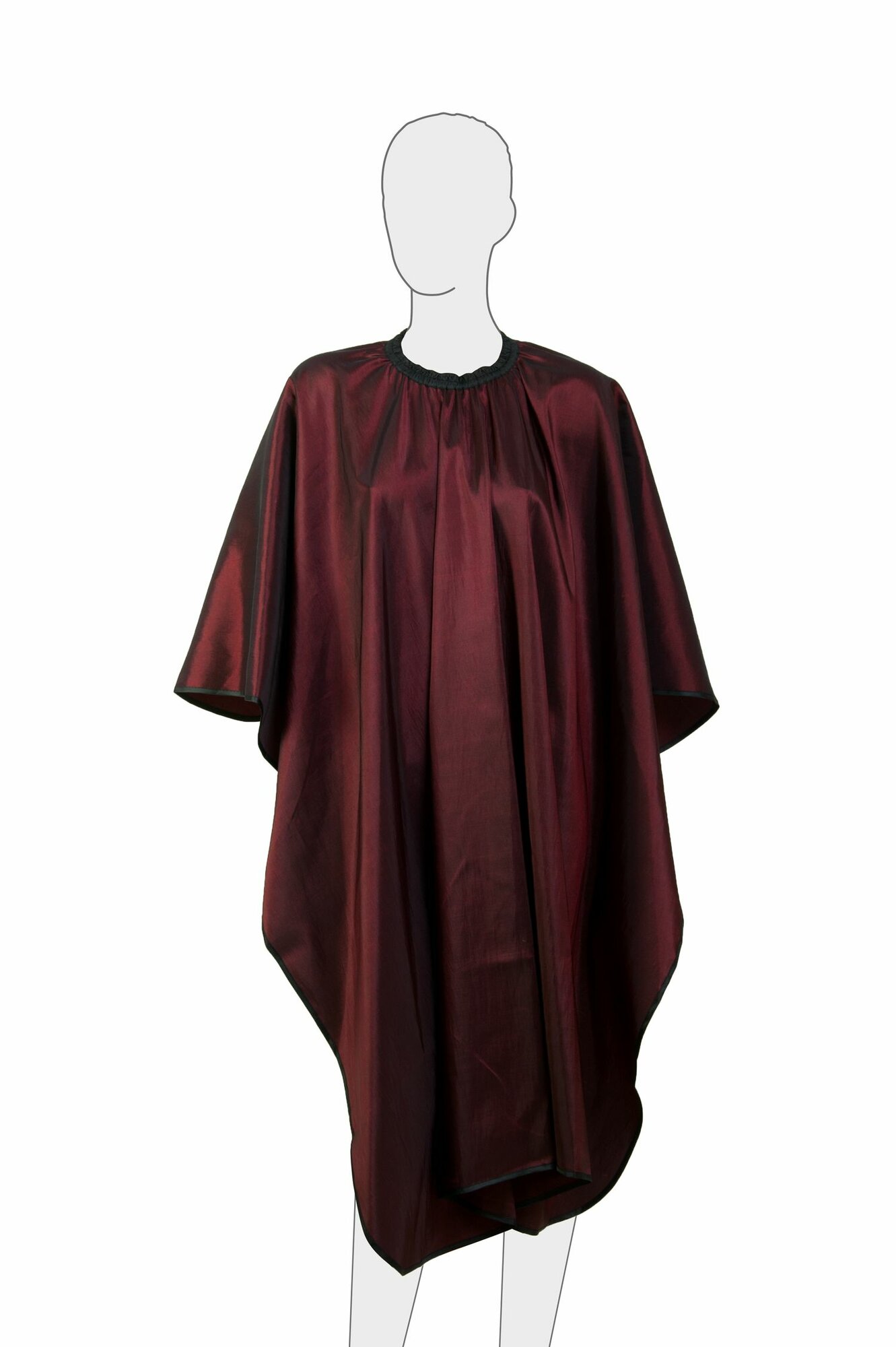Пеньюар парикмахерский на крючках для стрижки DEWAL PRO "Глянец" 128 х 146 см AA04Red