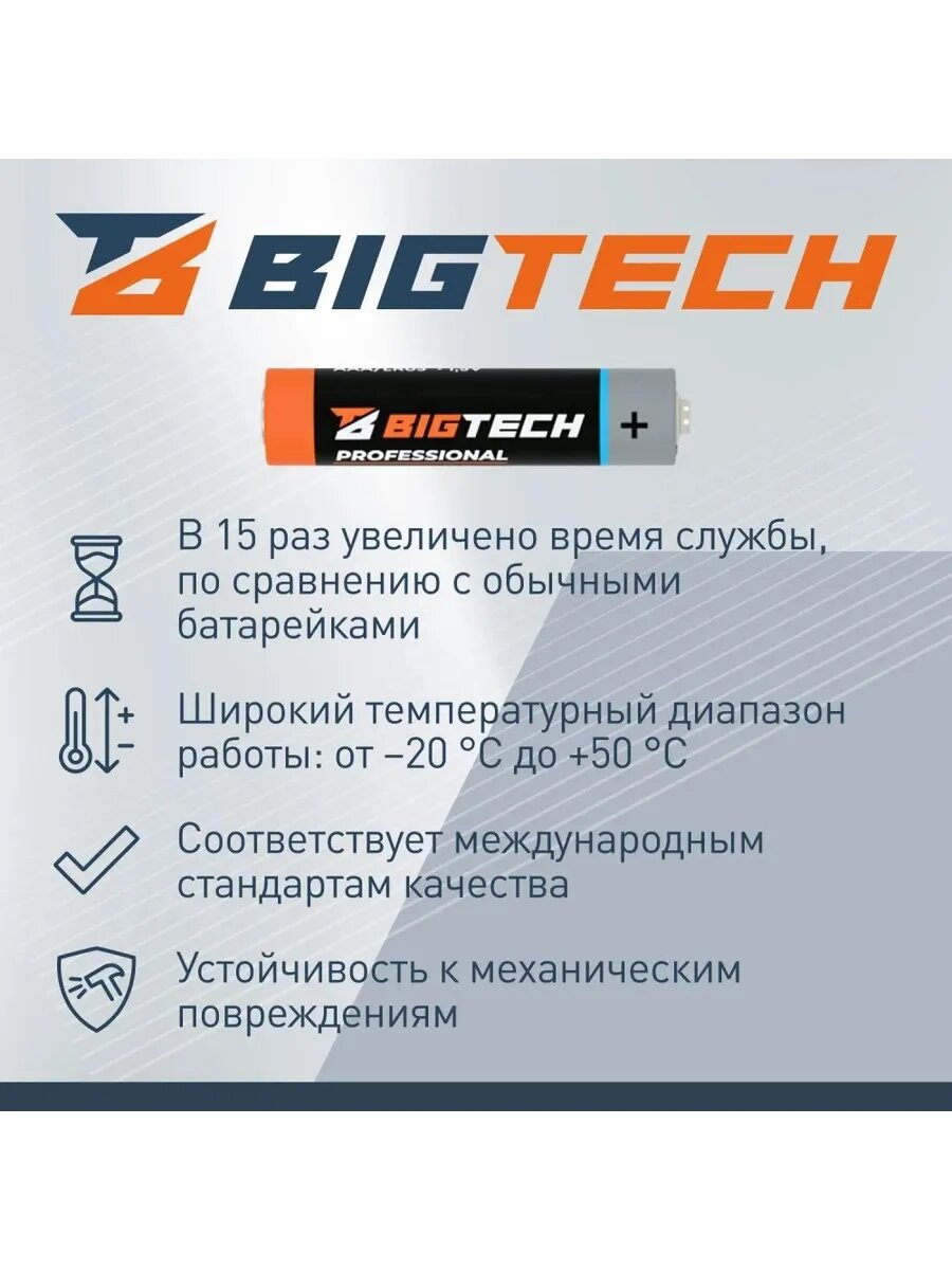 Энергия для ваших устройств: батарейки BigTech ААА (18 шт)