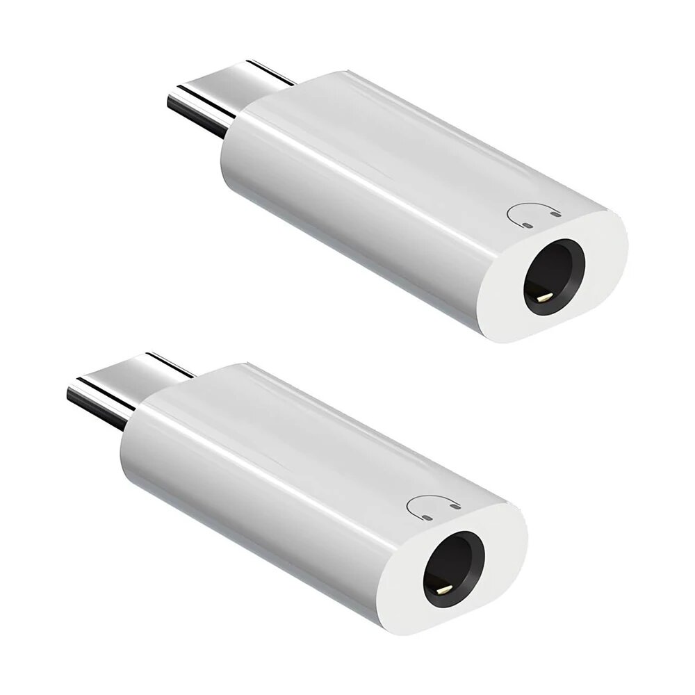 Аудиоадаптер USB-C 3.5 мм, 2шт, Цвет: 2pcs