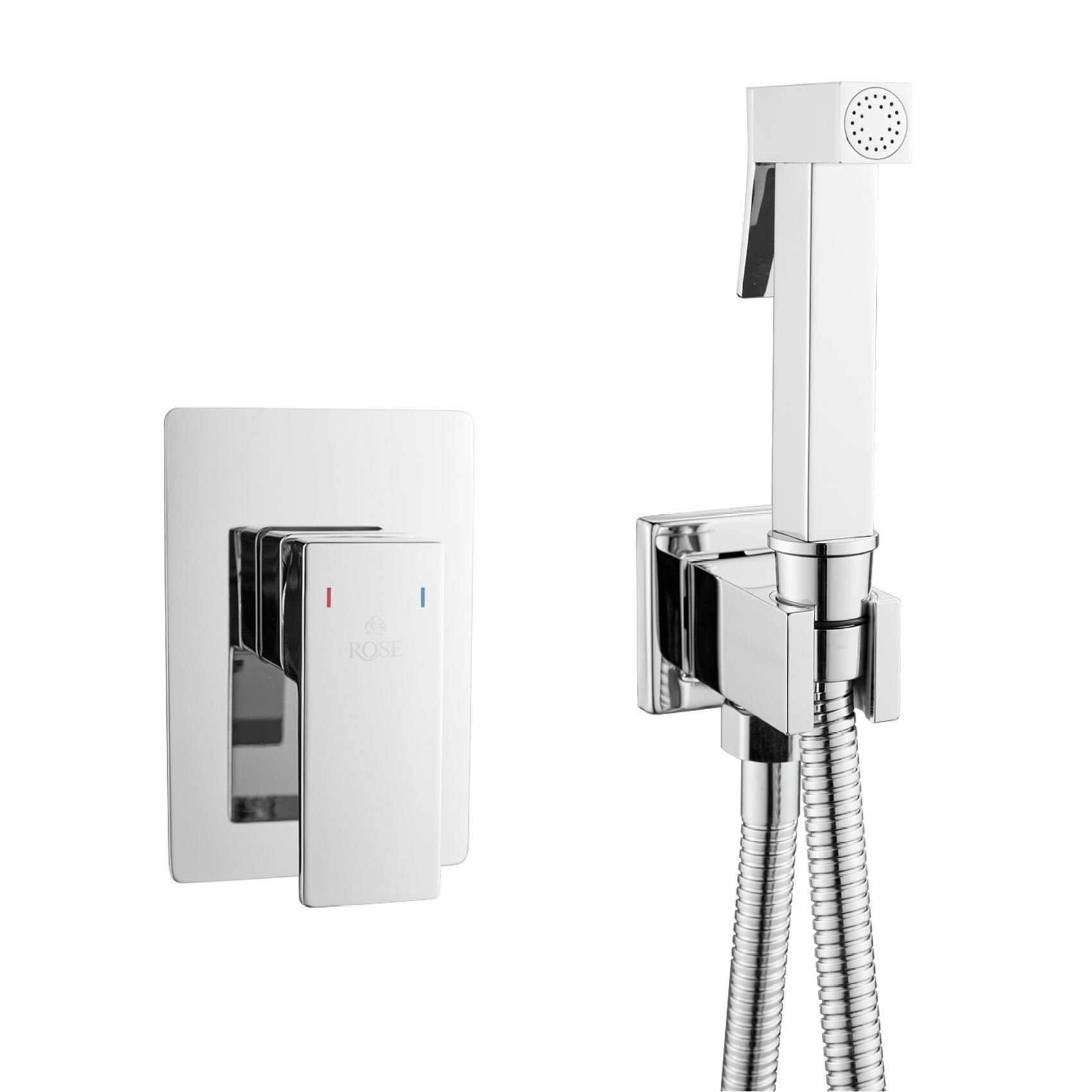 Гигиенический душ встроенный Rose R2805, Хром