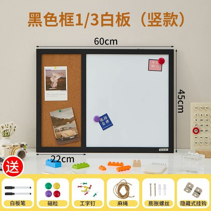 Доска для письма с деревянной рамой, настенная, подходит для домашнего использования, детская доска для сообщений, маленькая магнитная доска, настенная, для офисных заметок, с возможностью стирания и повторного использования.