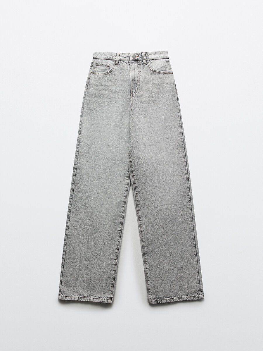 Джинсы широкие широкие с высокой посадкой 