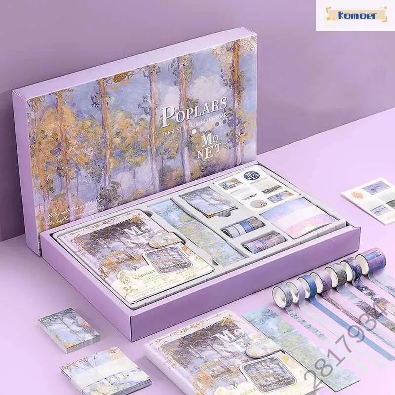 Набор аксессуаров в стиле Моне для блокнота и ежедневника, в подарочной упаковке