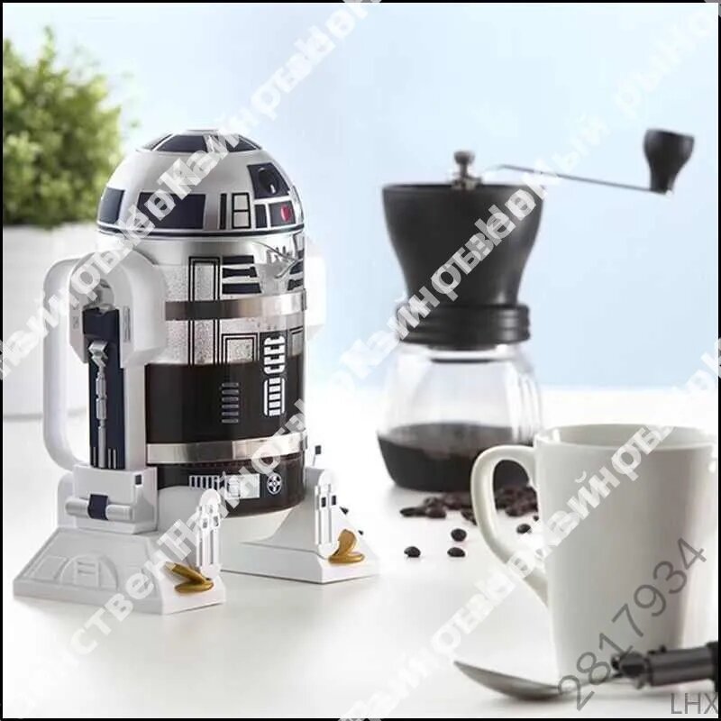 Френч-пресс Star Wars R2-D2 350 мл, черный, для заваривания кофе и чая, металл/пластик — фото 1